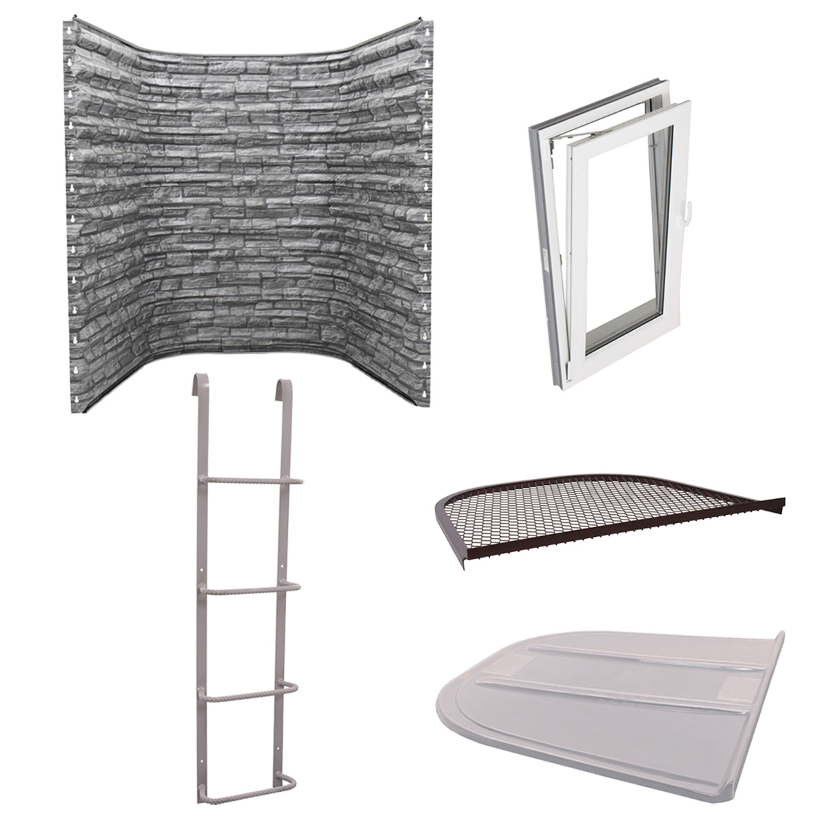 Tilt & Turn Basement Egress Window System - Stacked Stone Well ...